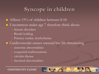 Syncope in Pediatric , diagnosis and management | PPT