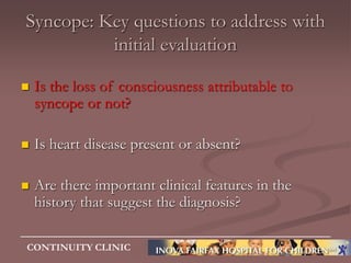 Syncope in Pediatric , diagnosis and management | PPT