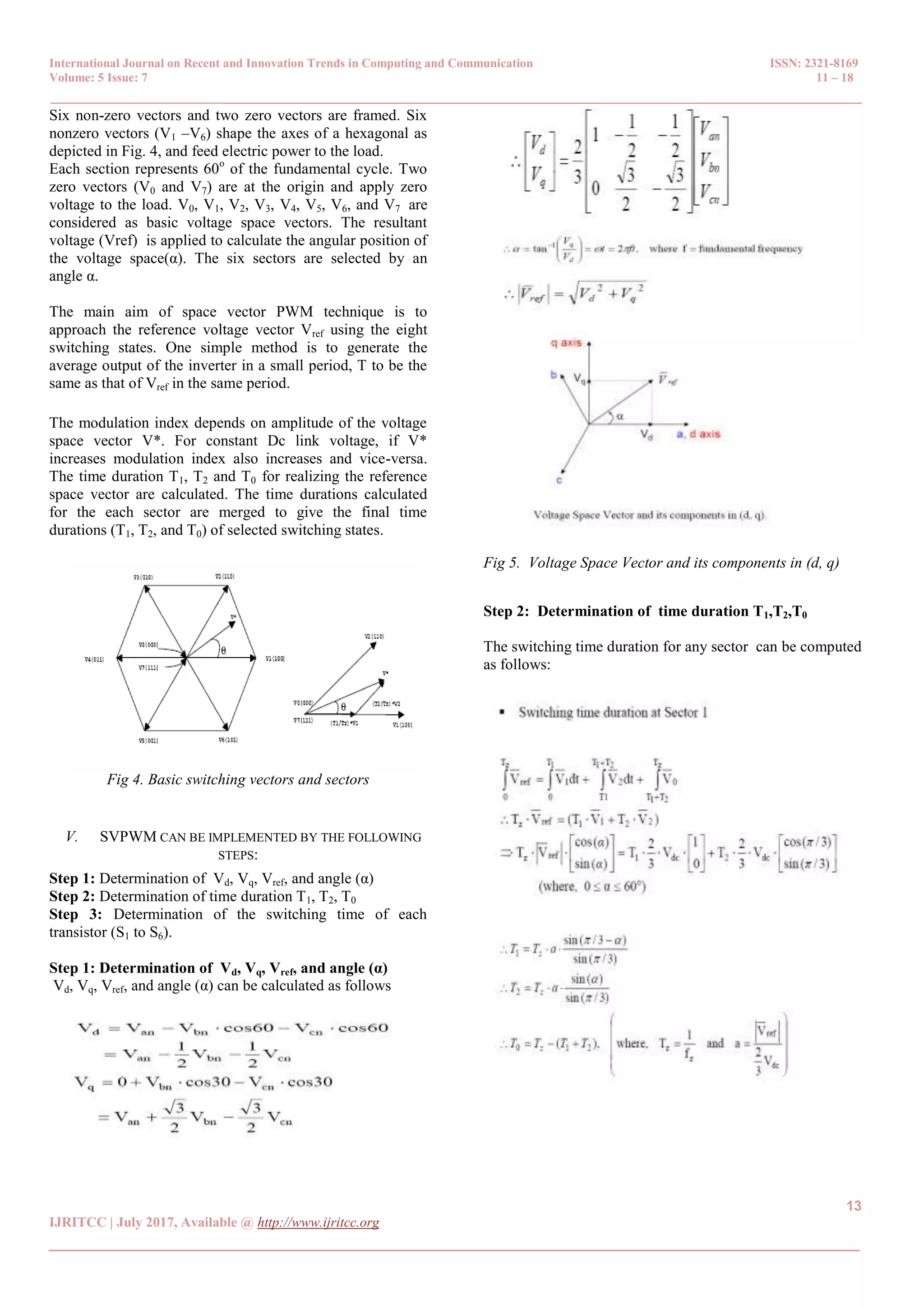 Simulation and Performance of AC Drives Using SVPWM Technique | PDF