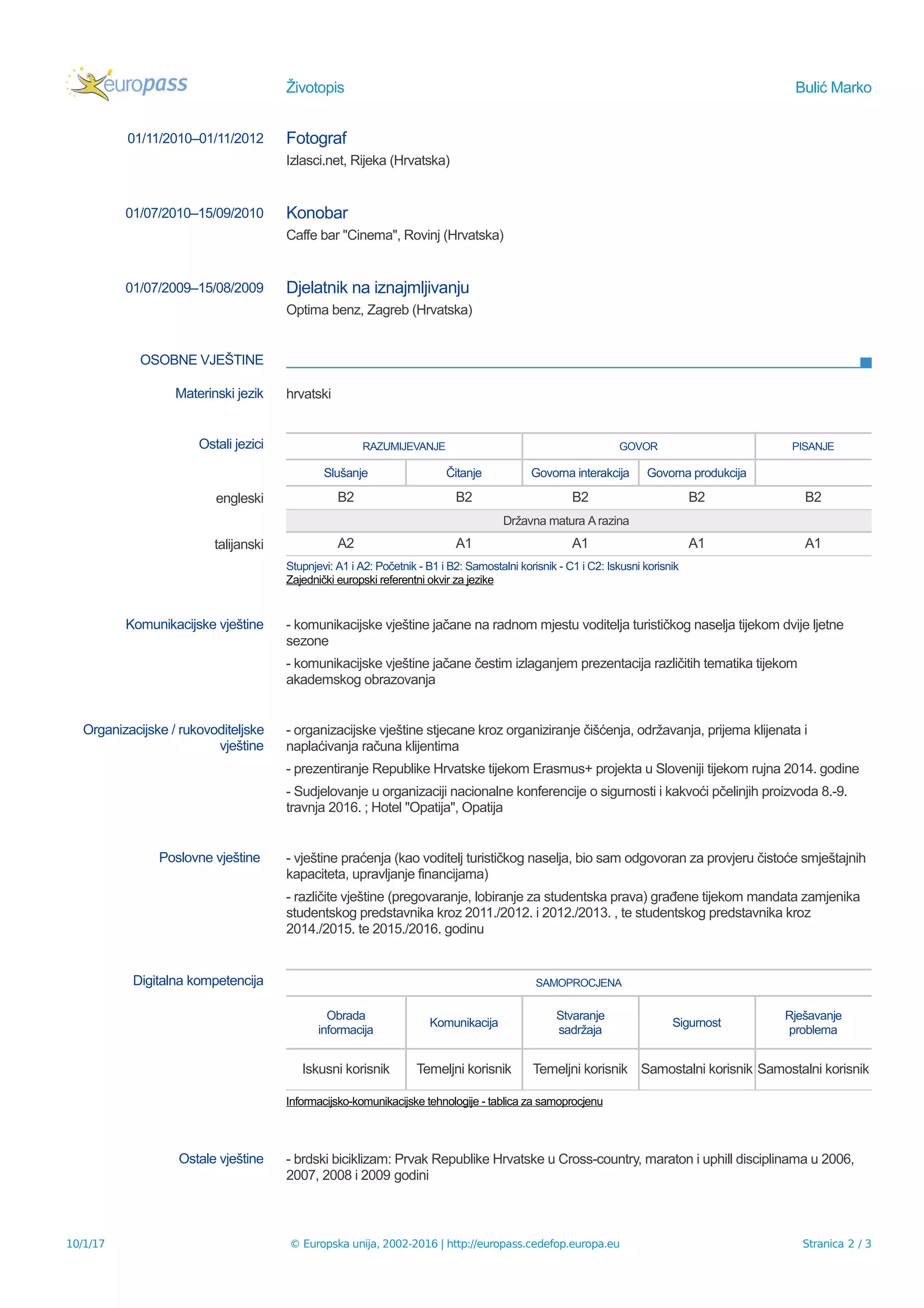 Marko Bulić - CV (HR) | PDF