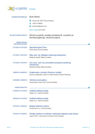 Marko Bulić - CV (HR) | PDF