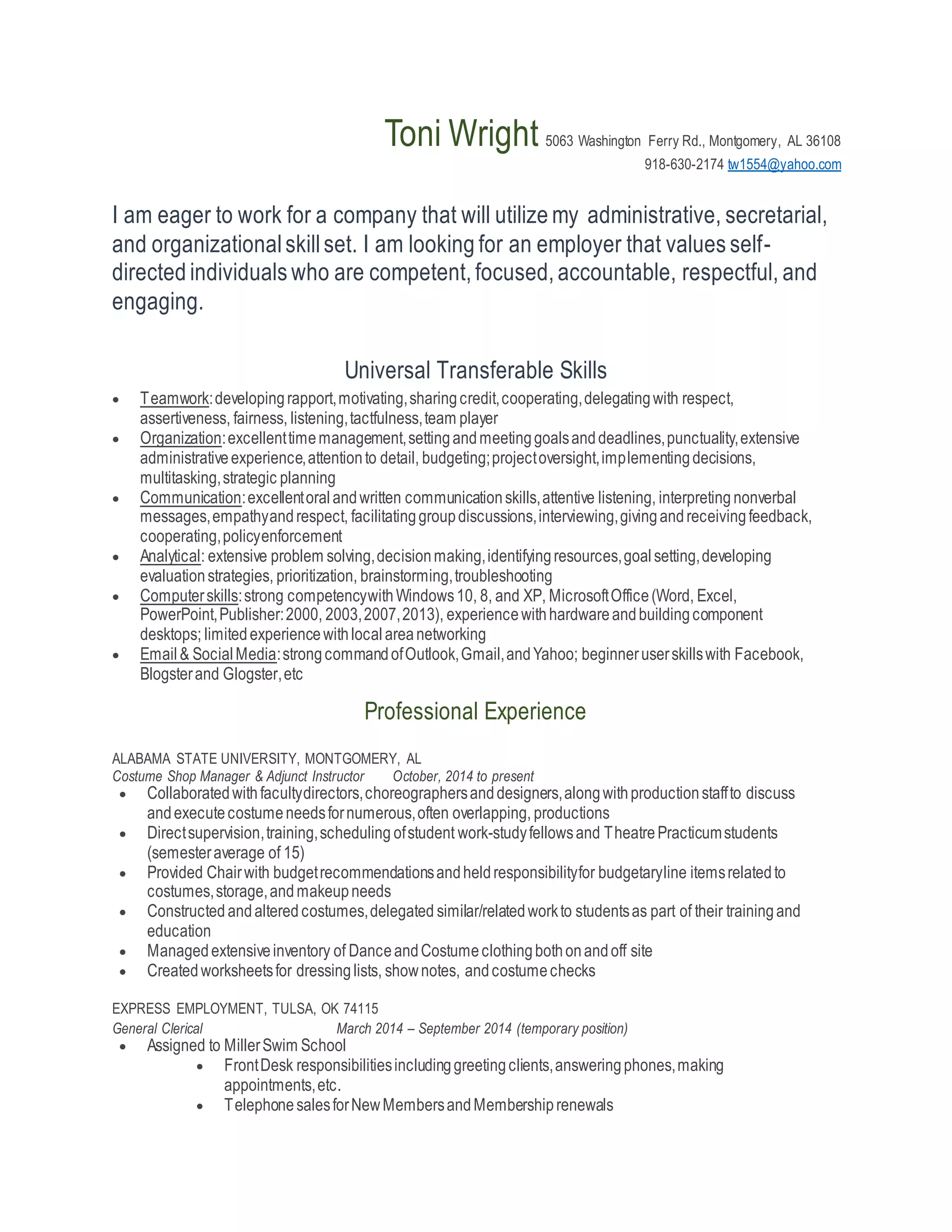 targeted resume with references | PDF