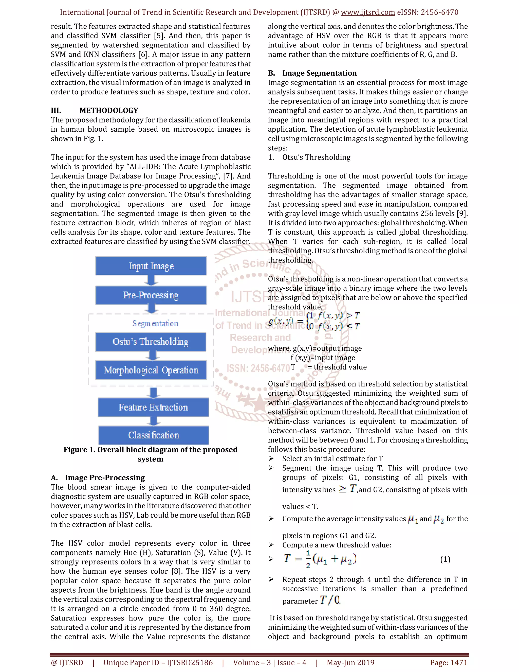 Classification of Leukemia Detection in Human Blood Sample Based on Microscopic Images | PDF