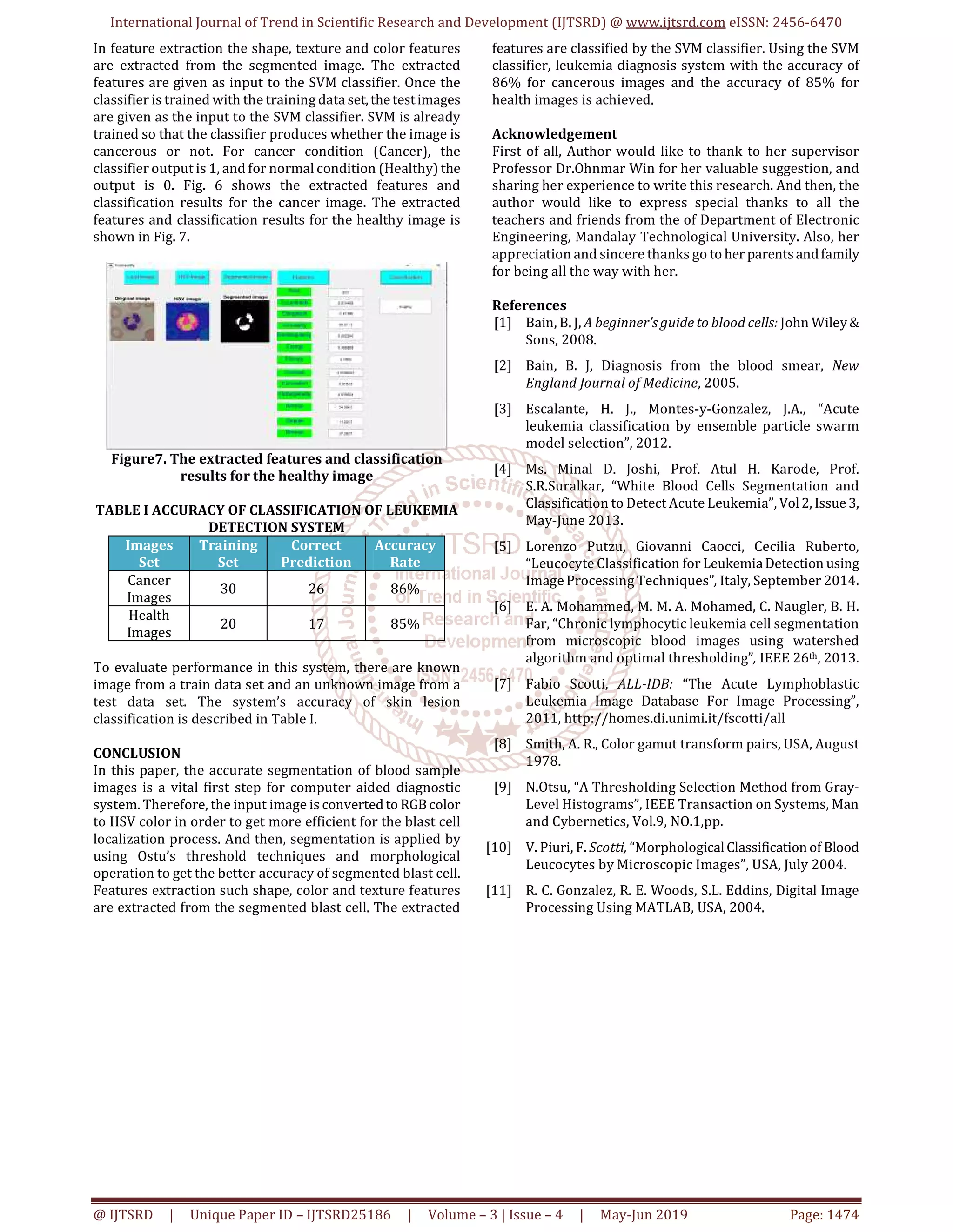 Classification of Leukemia Detection in Human Blood Sample Based on Microscopic Images | PDF