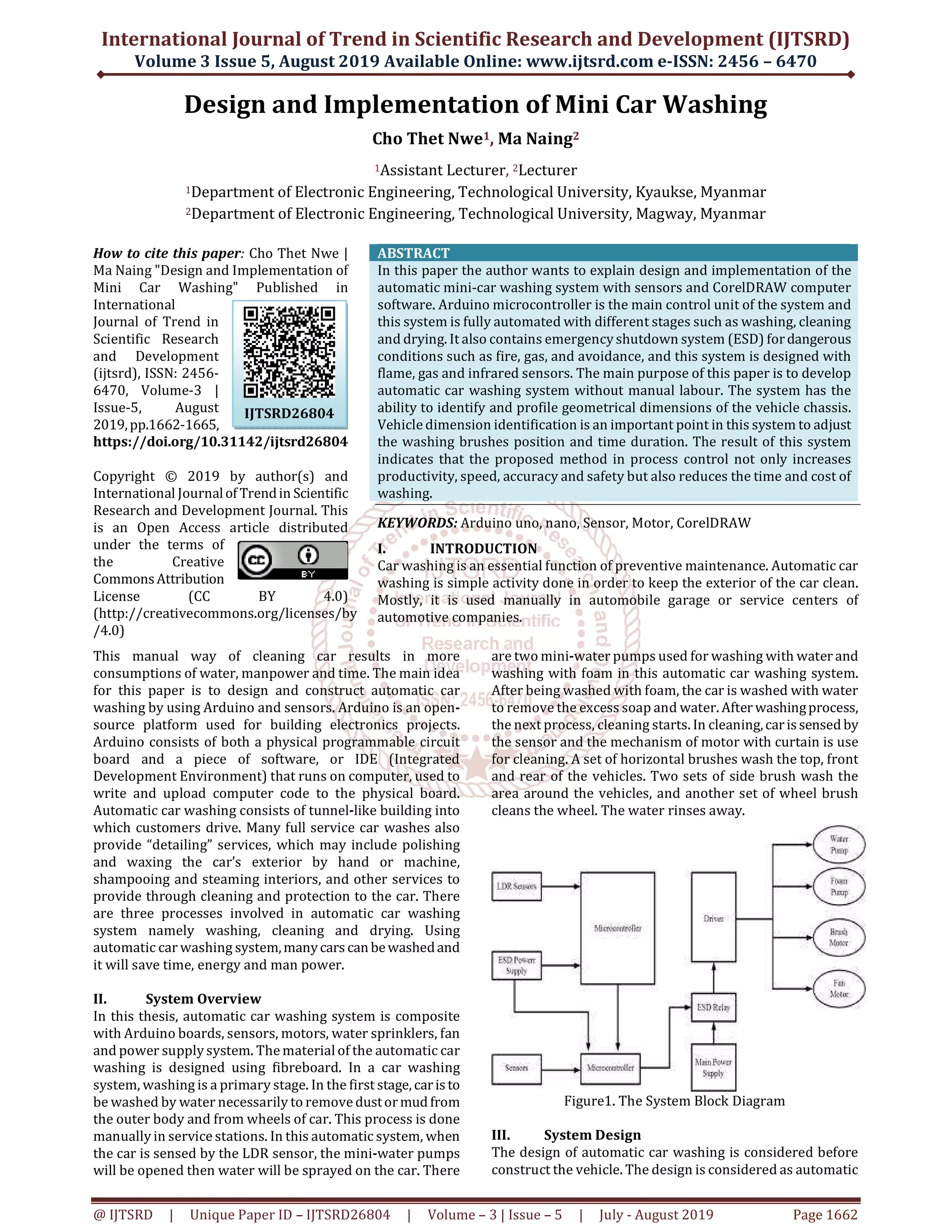 Design and Implementation of Mini Car Washing | PDF