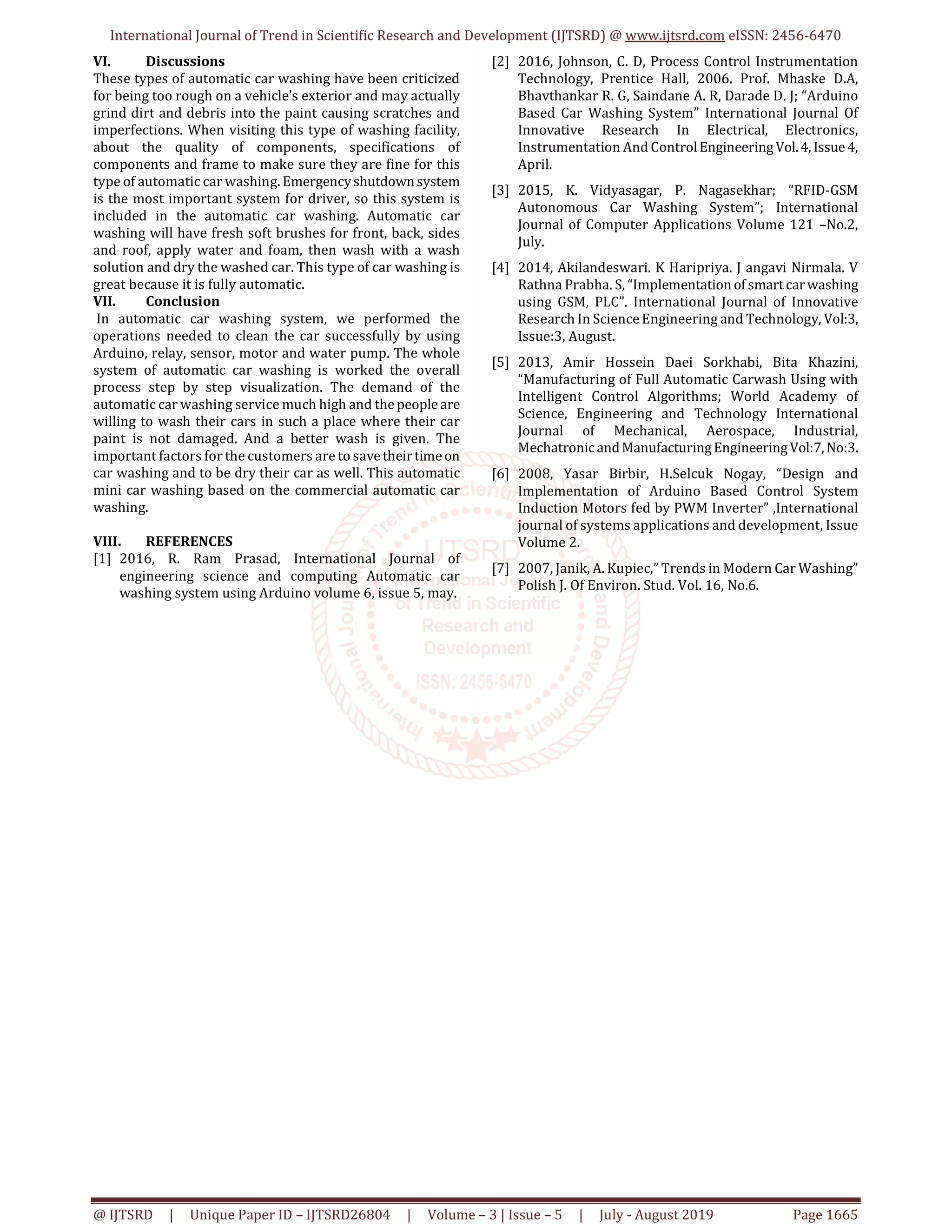 Design and Implementation of Mini Car Washing | PDF