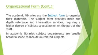 organizational structure of a library | PPT