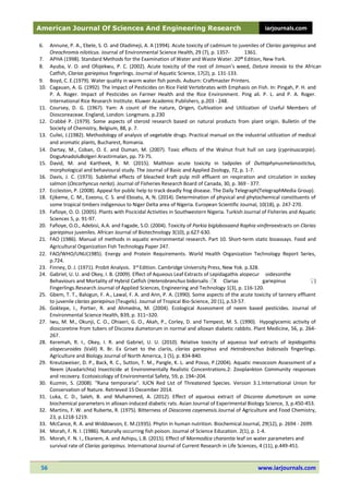 Evaluation of the Ichthyotoxicity of Dioscorea Dumetorum on the African ...