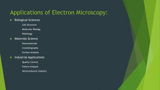 A detailed view on electron microscope.. | PPTX