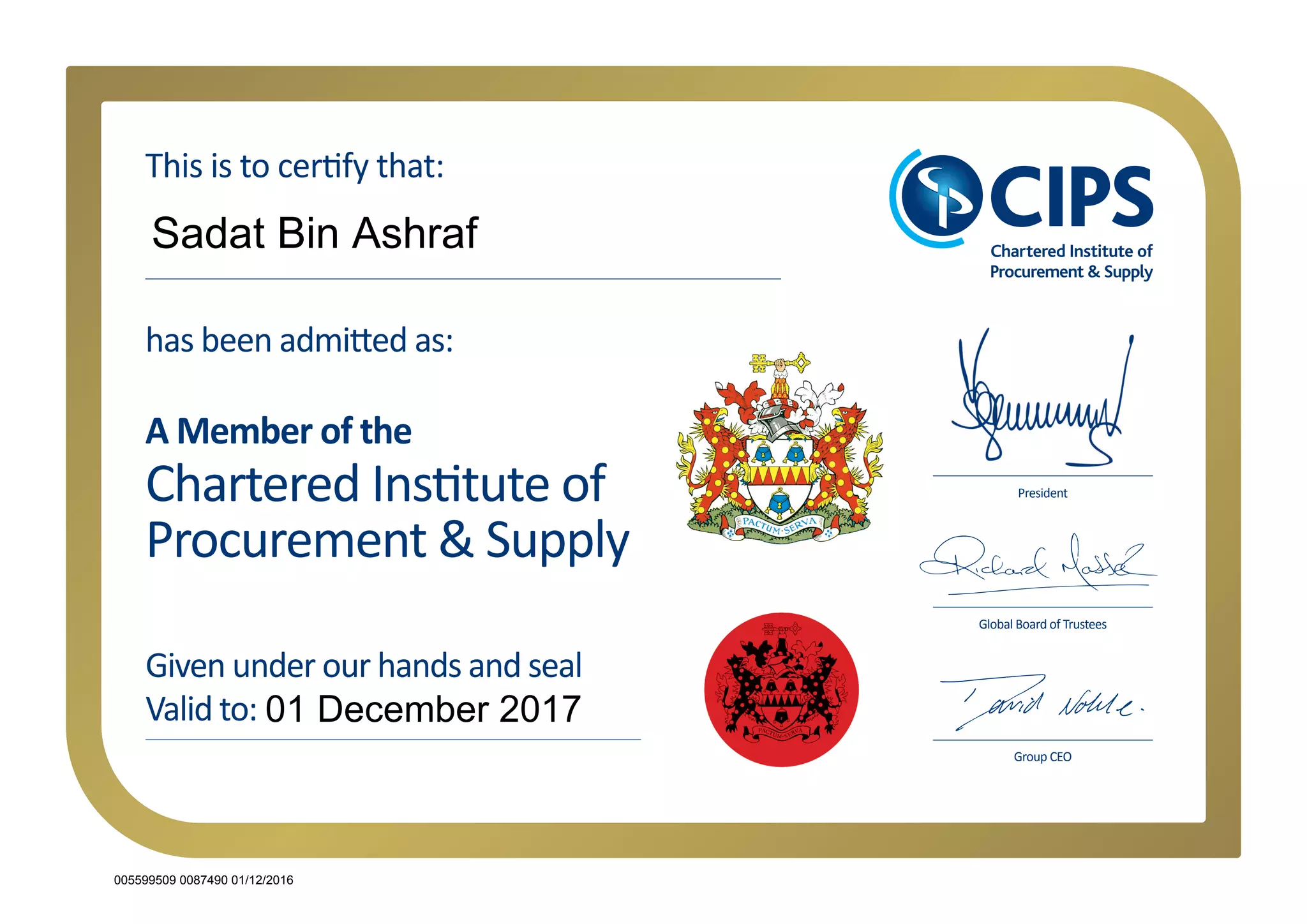 MCIPS Certificate | PDF
