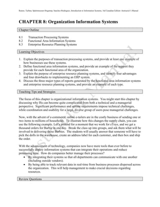 Introduction to Information Systems Canadian 3rd Edition Rainer Solutions Manual | PDF