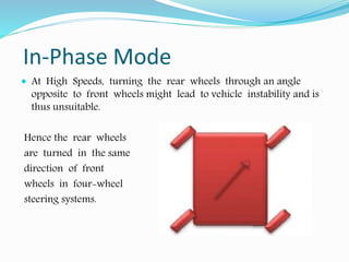 Fabrication of optional 4W steering mechanism | PPTX
