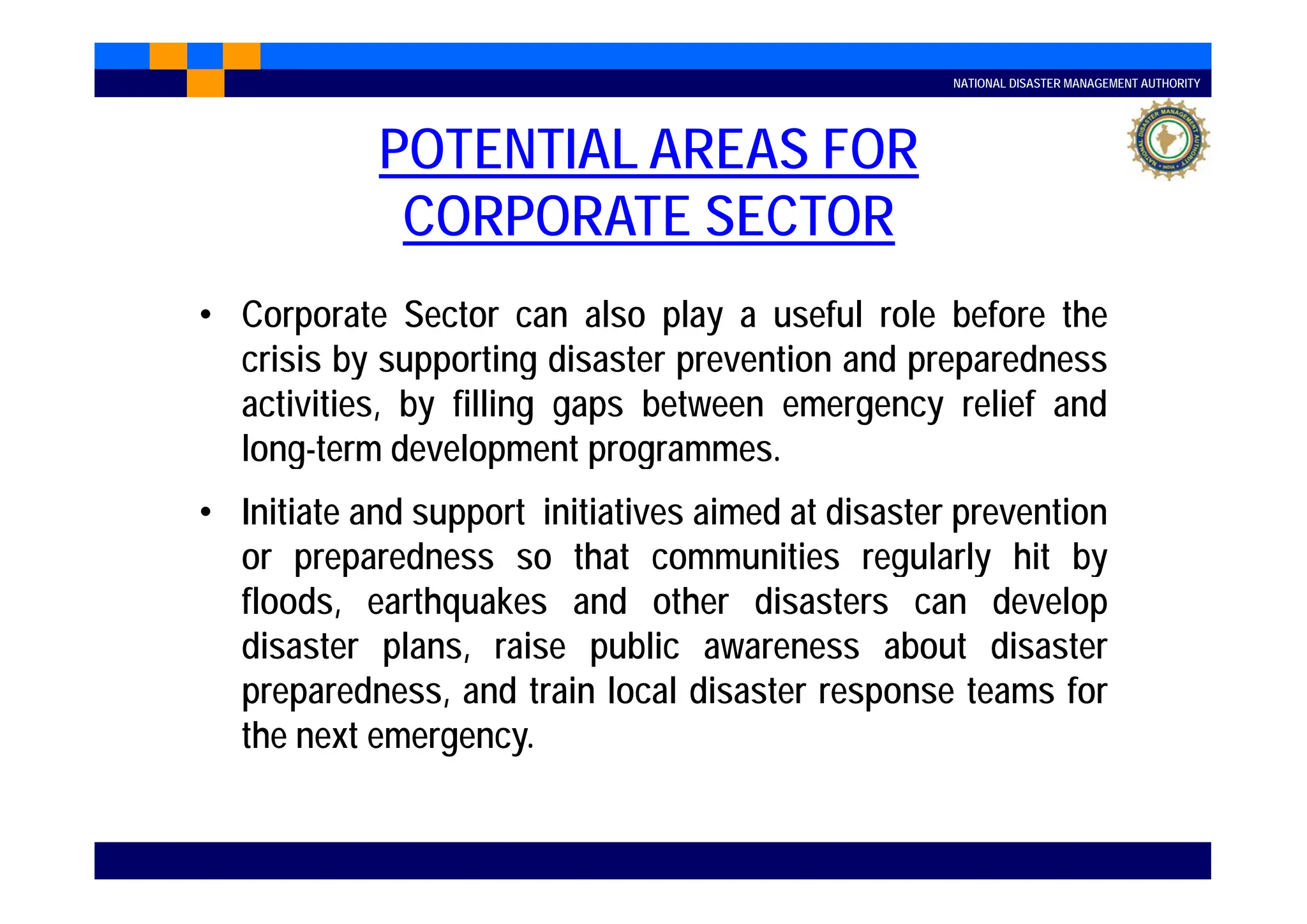 National Disaster Management Authority (India), abbreviated as NDMA, is ...