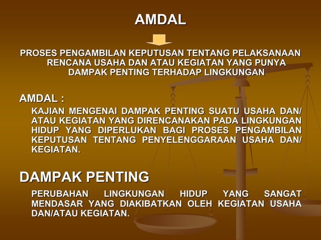 Proses pelingkupan dalam pekerjaan amdal | PPT