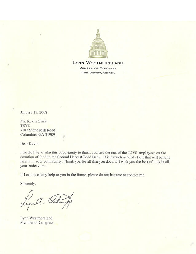 Congressional appreciation letter | PDF