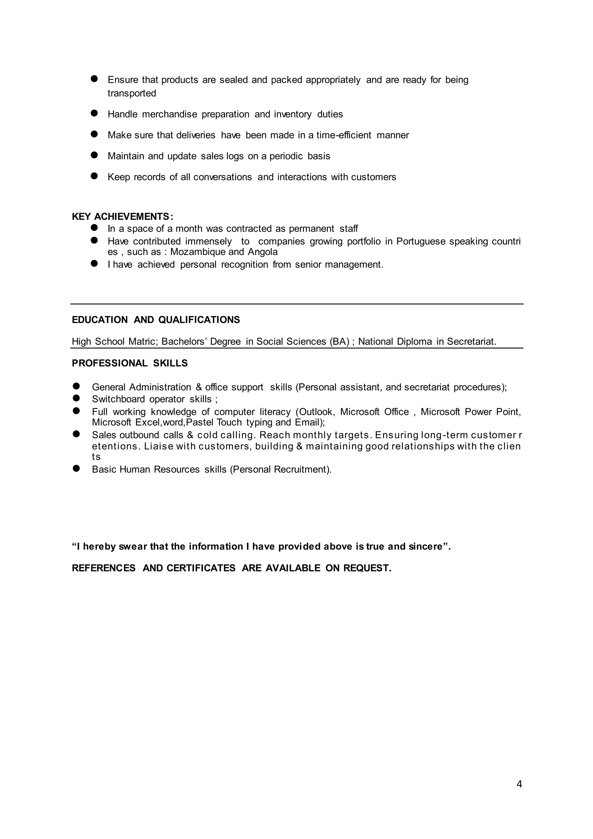 Jennifer - Curriculum Vitae | PDF