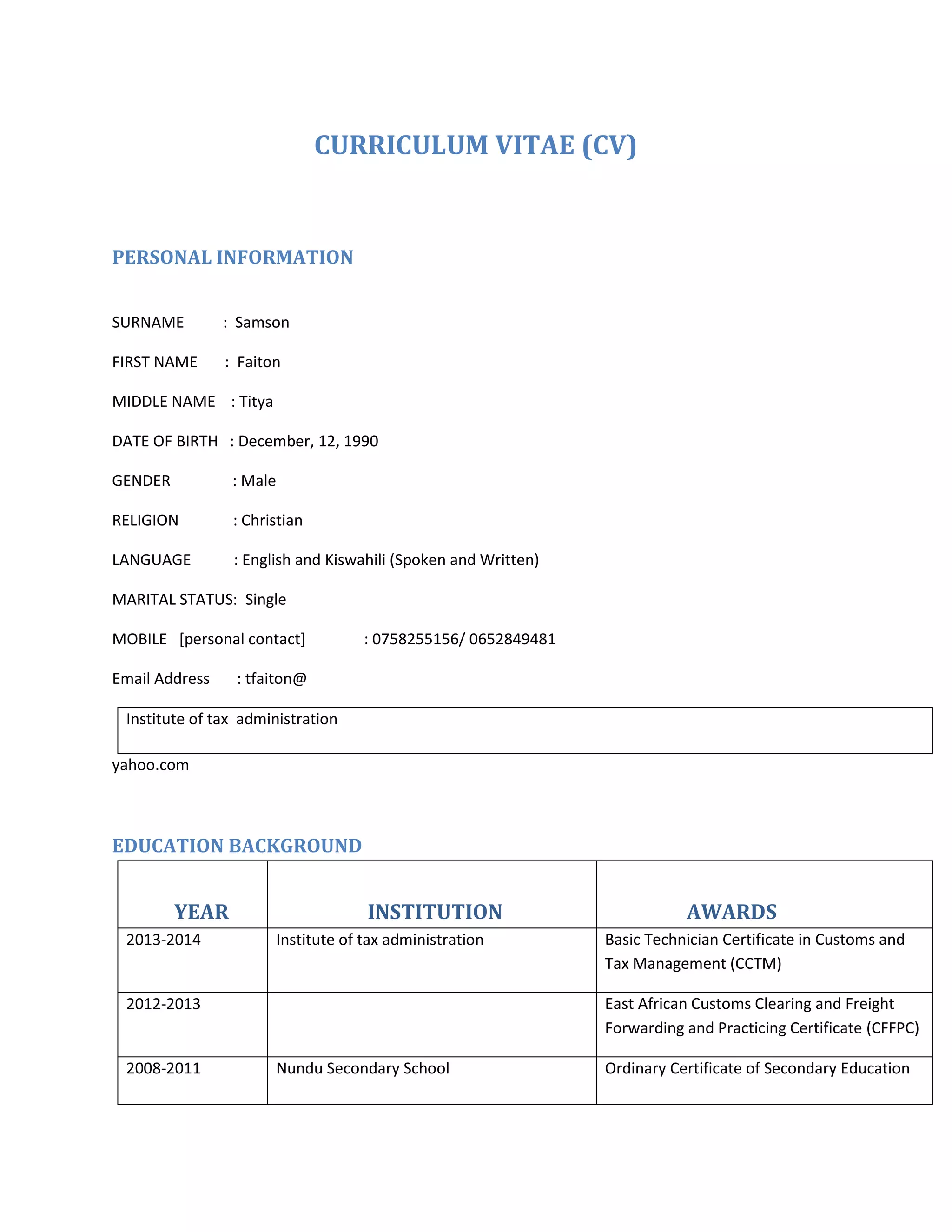 CURRICULUM VITAE | DOCX