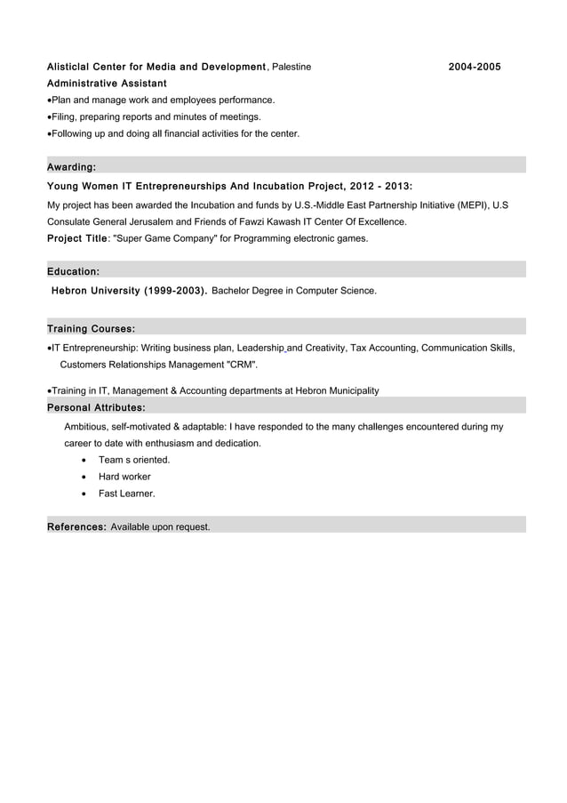 Kholoud Mohtaseb CV | DOC | Healthcare Industry | Industries