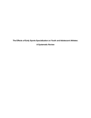 Sports Specialization Final | DOCX