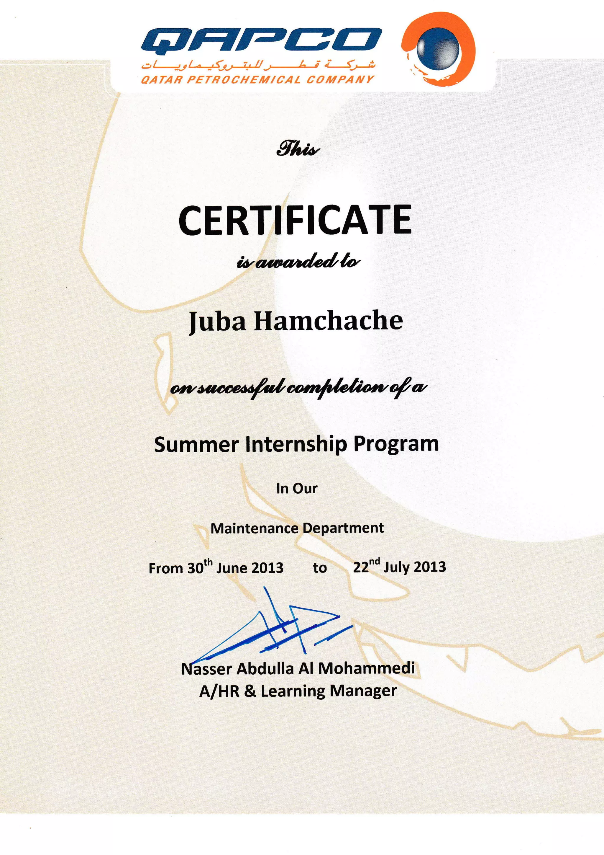 internship 2 (Qapco) | PDF