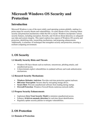 Microsoft Windows OS Security and Protection | PDF