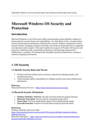 Microsoft Windows OS Security and Protection | PDF