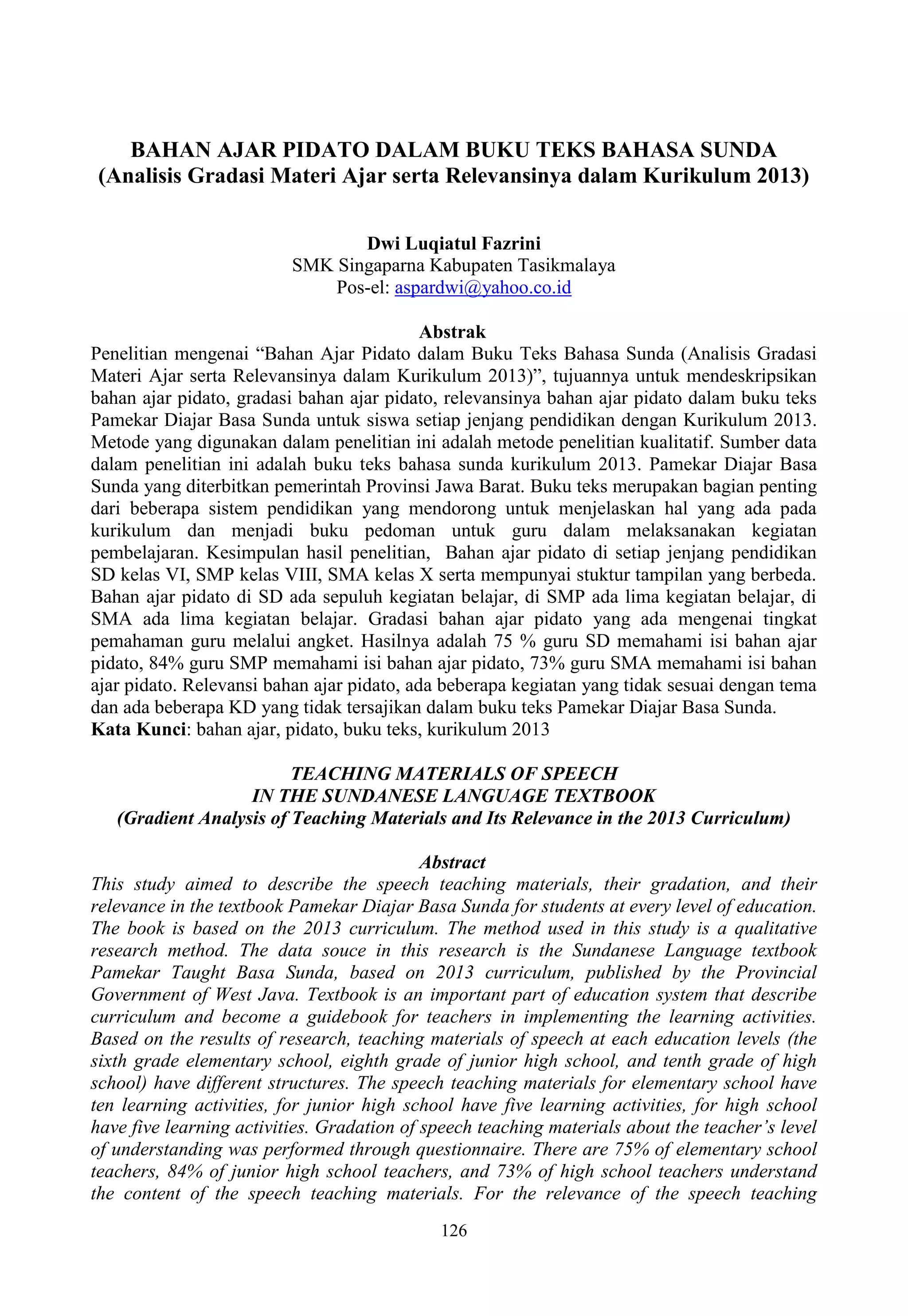 Bahan Ajar Bahasa Sunda | PDF