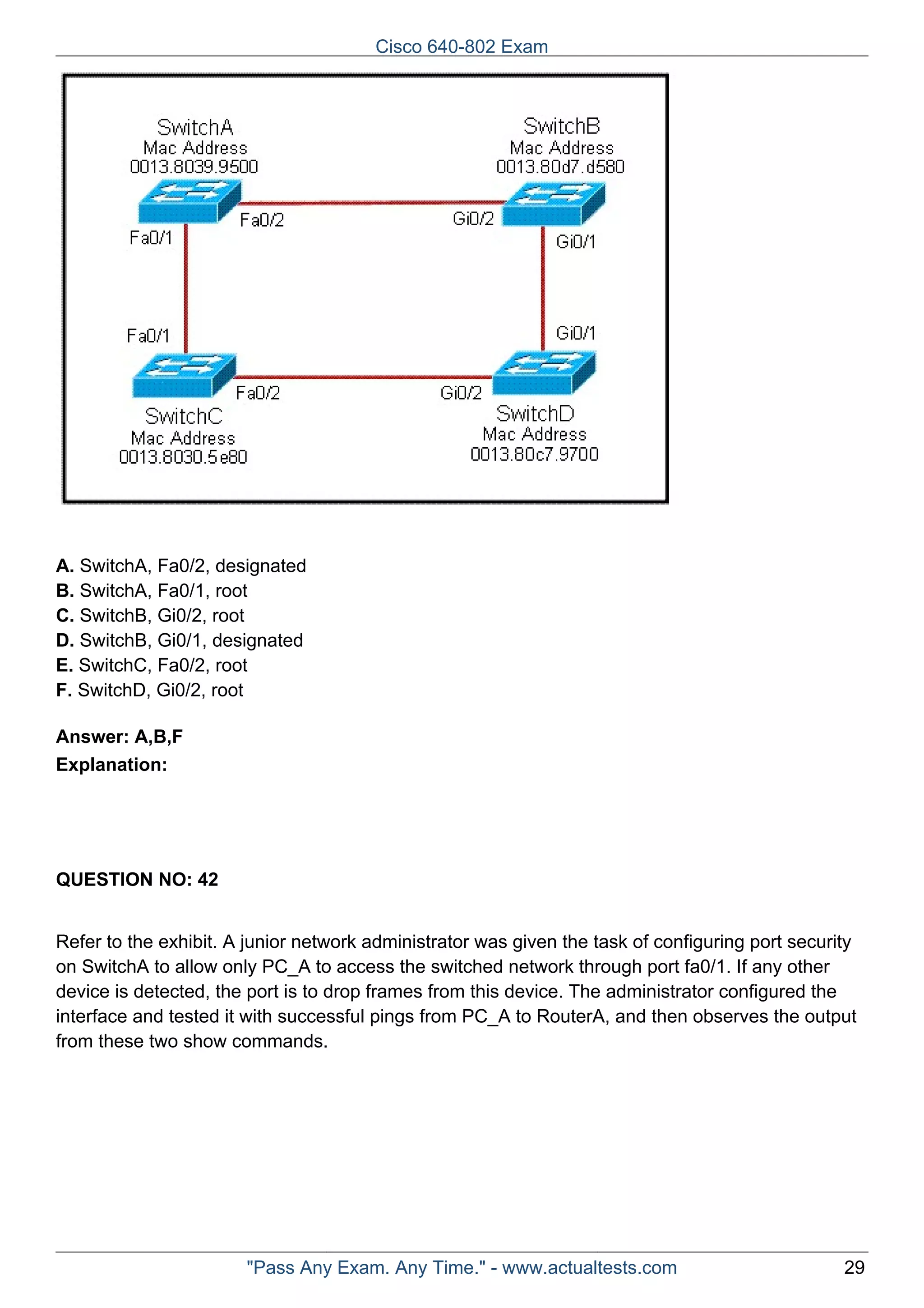 Đề Thi Trắc Nghiệm CCNA Full | PDF | Computer Networking | Computing