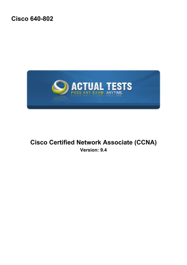 Đề Thi Trắc Nghiệm CCNA Full | PDF | Computer Networking | Computing