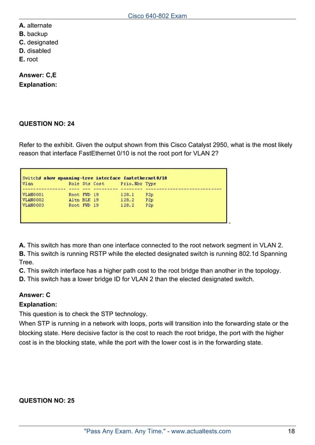 Đề Thi Trắc Nghiệm CCNA Full | PDF | Computer Networking | Computing