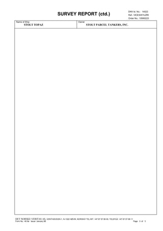 DNV Survey Report_STOLT TOPAZ_Annual&Intermediate Survey | PDF