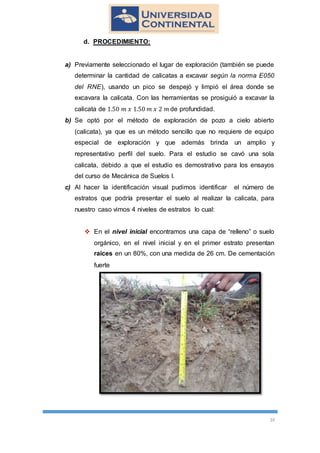 Informe de suelos: Calicata | DOCX
