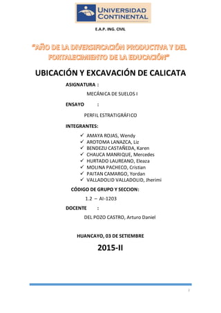 Informe de suelos: Calicata | DOCX