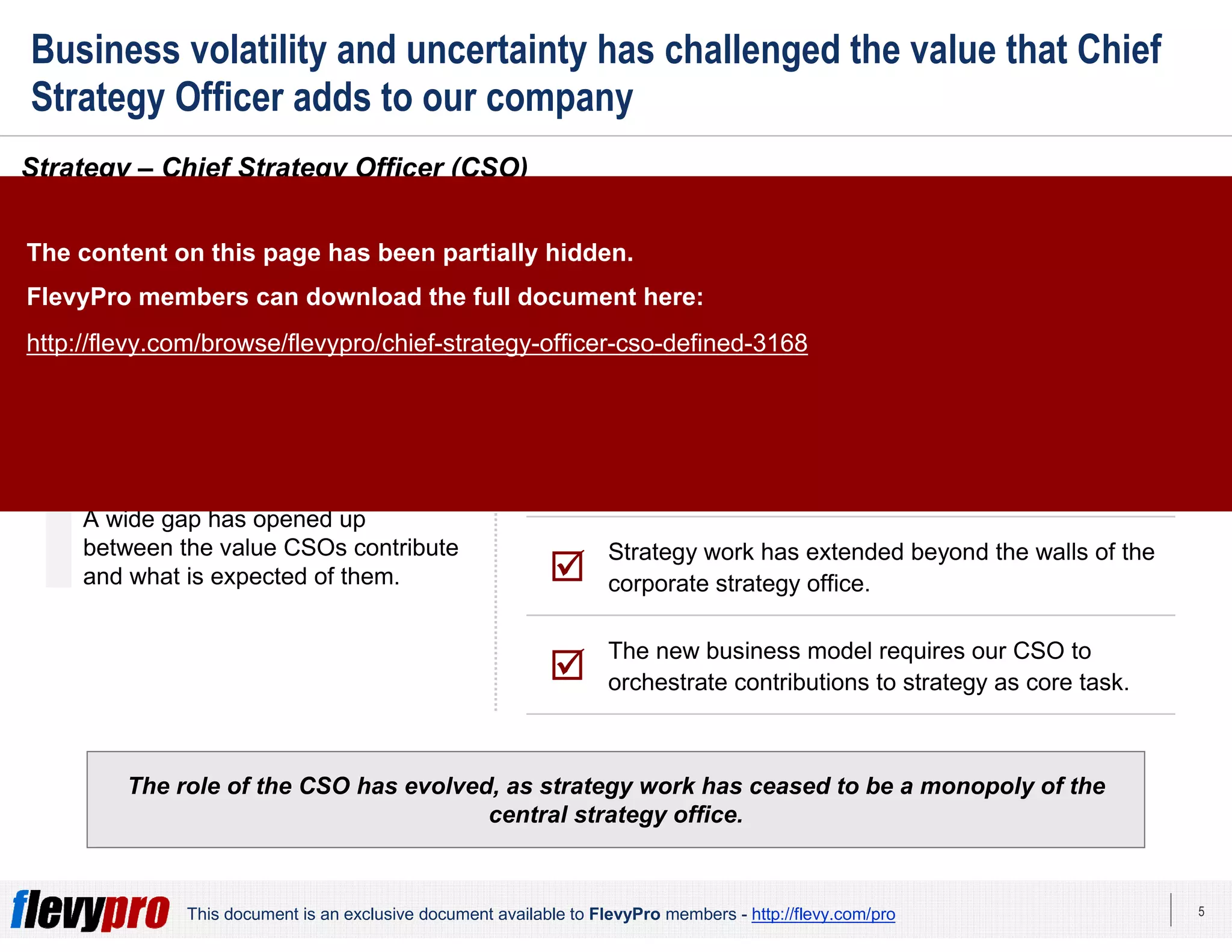 Chief Strategy Officer (CSO) Defined | PDF