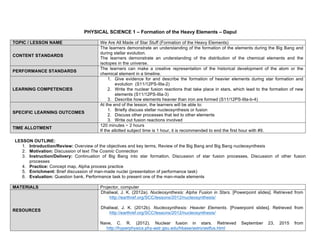 Physical Science Curriculum Guide Department of Education | PPT