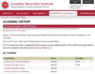 CSI courses passed | PDF