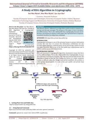 A Study of RSA Algorithm in Cryptography | PDF