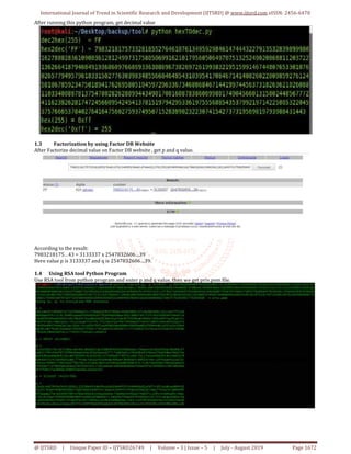 A Study Of Rsa Algorithm In Cryptography Pdf