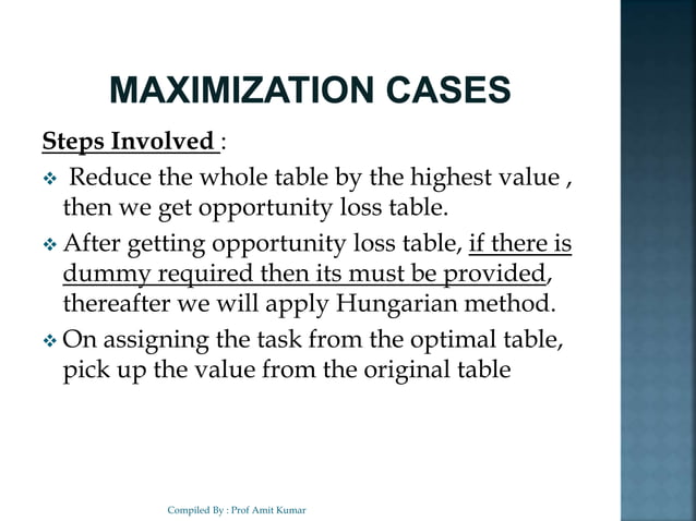 Assignment Problem | PPTX