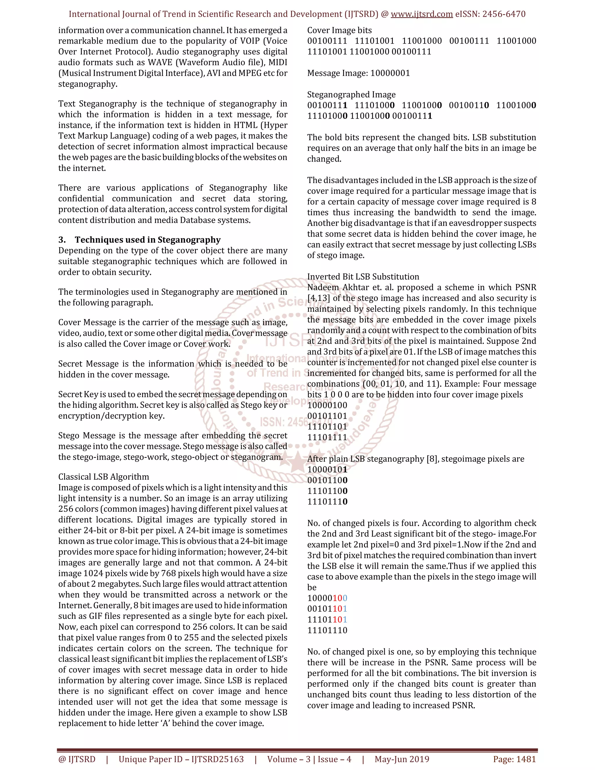 LSB Based Stegnography to Enhance the Security of an Image | PDF