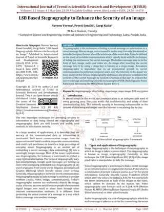 LSB Based Stegnography to Enhance the Security of an Image | PDF