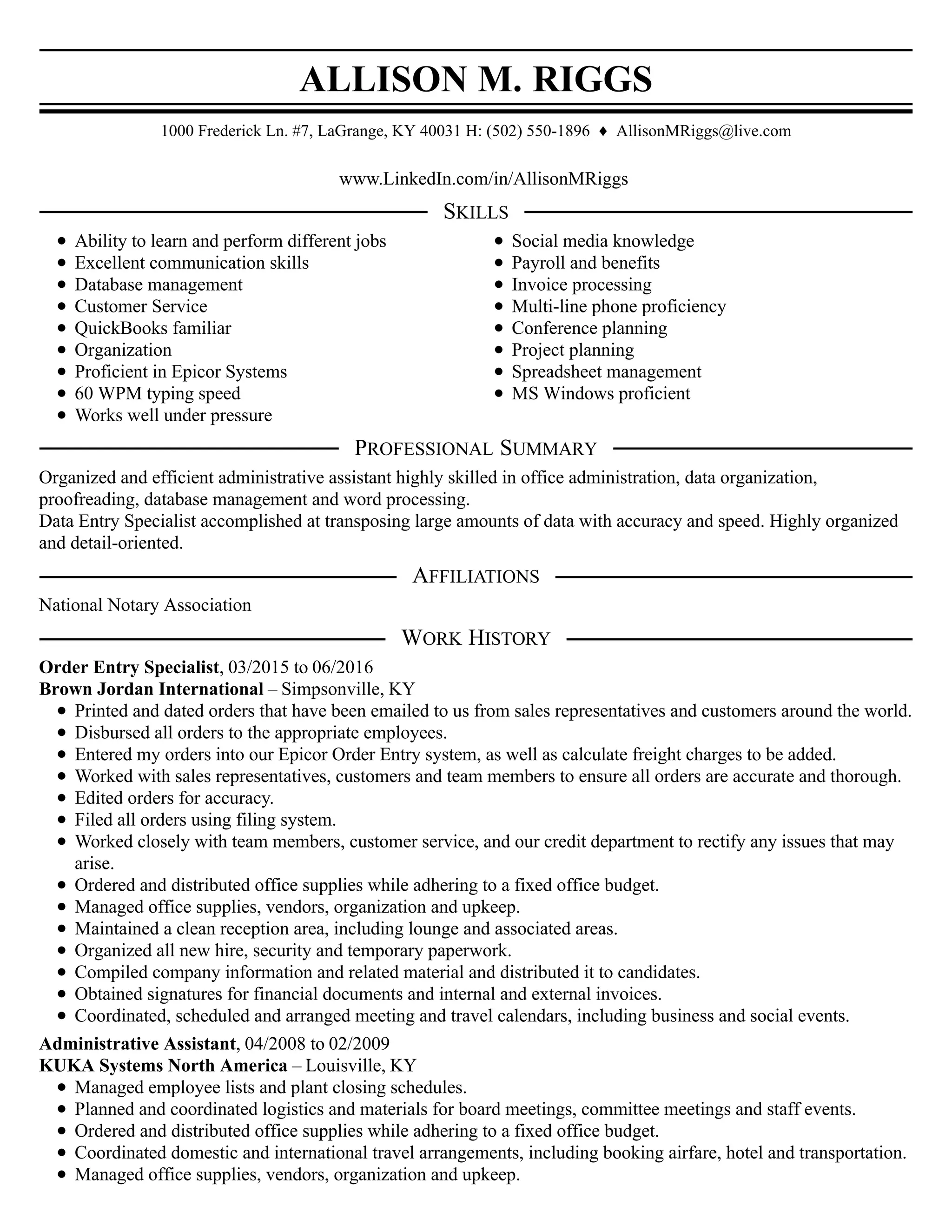 ALLISON M. RIGGS Resume 2 | PDF