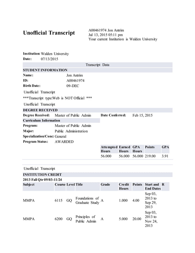 Unofficial Transcript-2 | DOCX