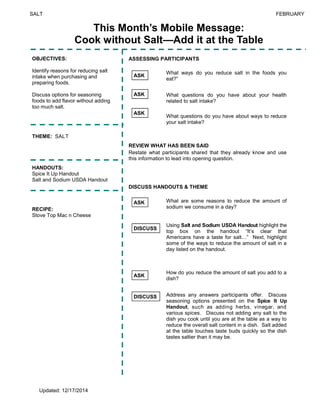 February - Salt | PDF