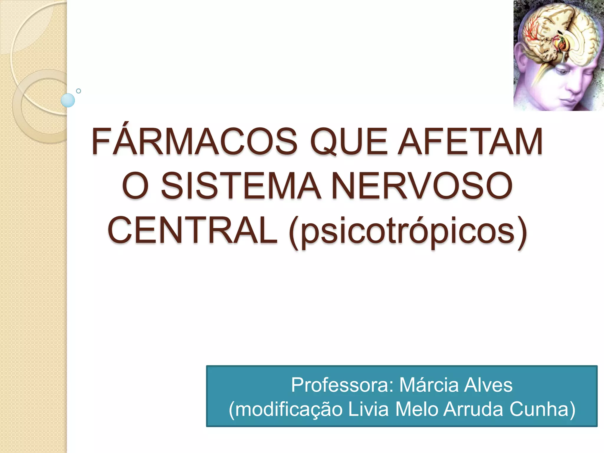farmacos-que-atuam-no-sistema-nervoso-central | PPT