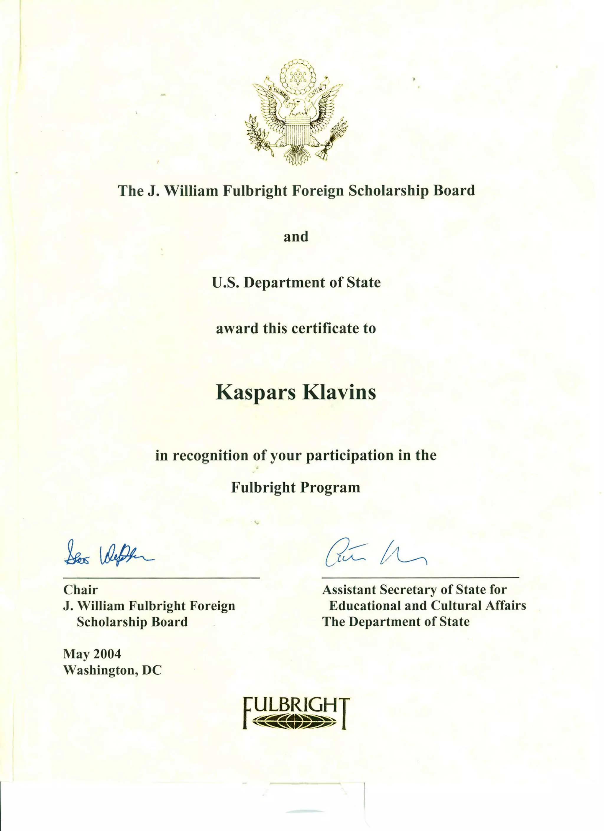 Fulbright - Dr. Kaspars Klavins | PDF