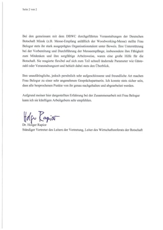 Reference letter German Embassy in Belarus DE | PDF