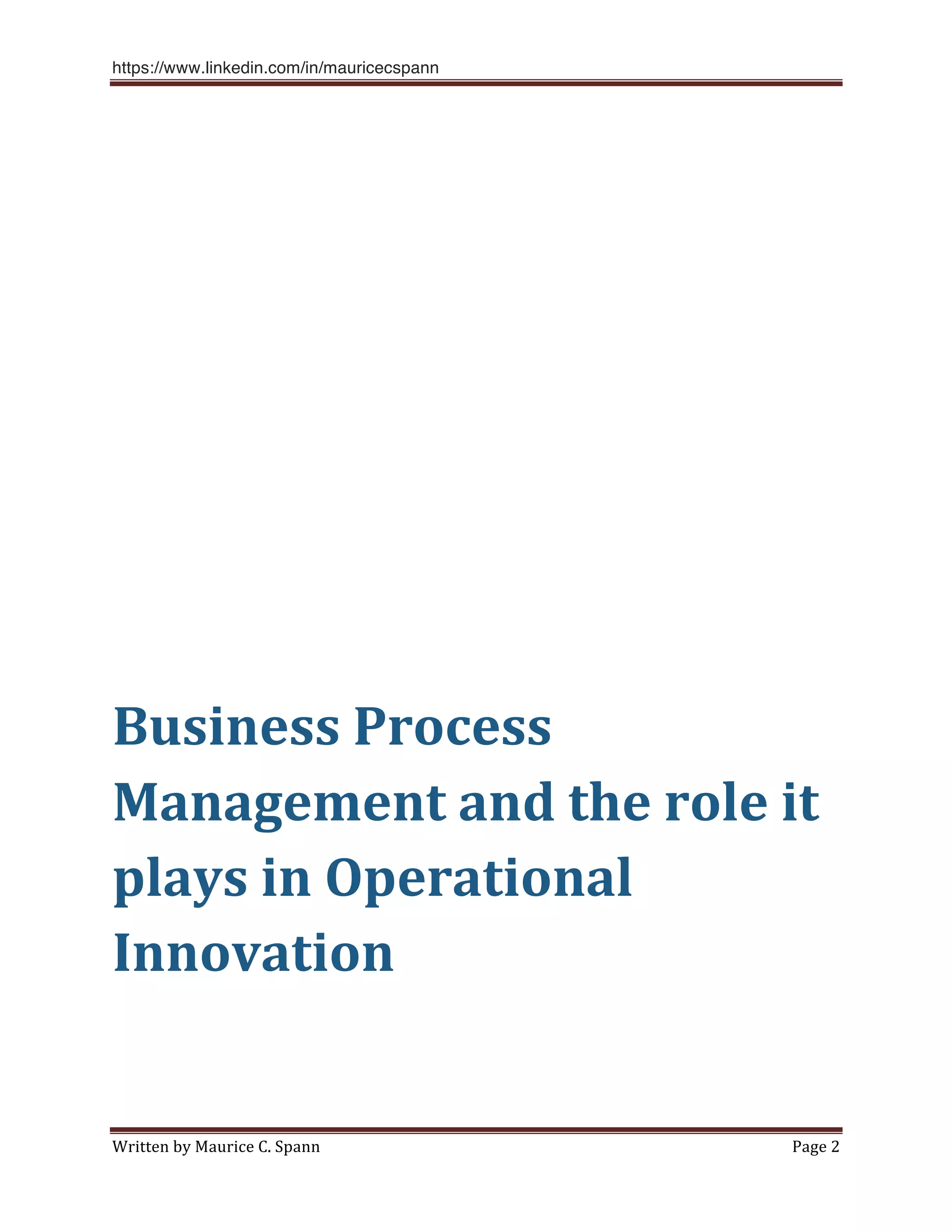 Operational Innovation | PDF