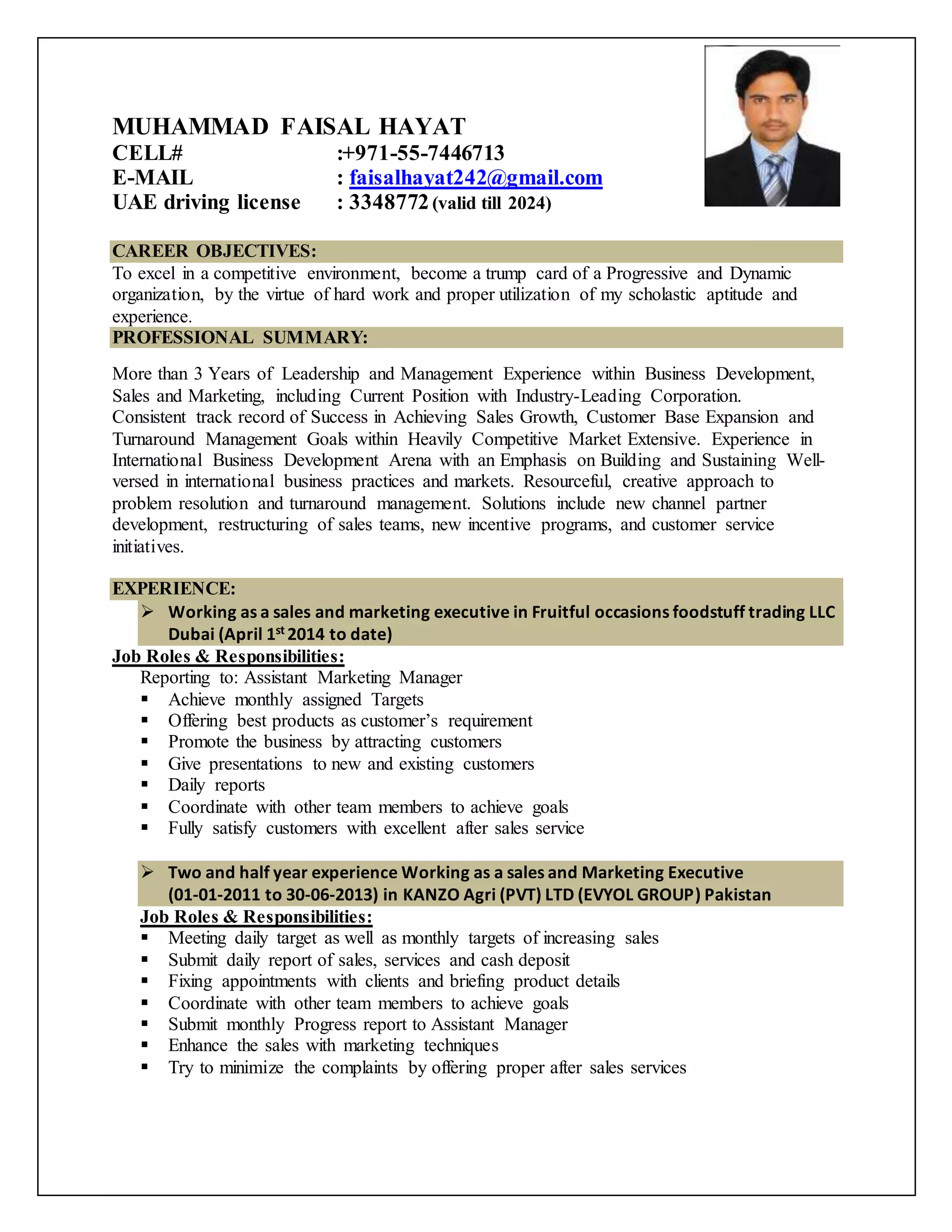 faisal hayat cv | DOCX