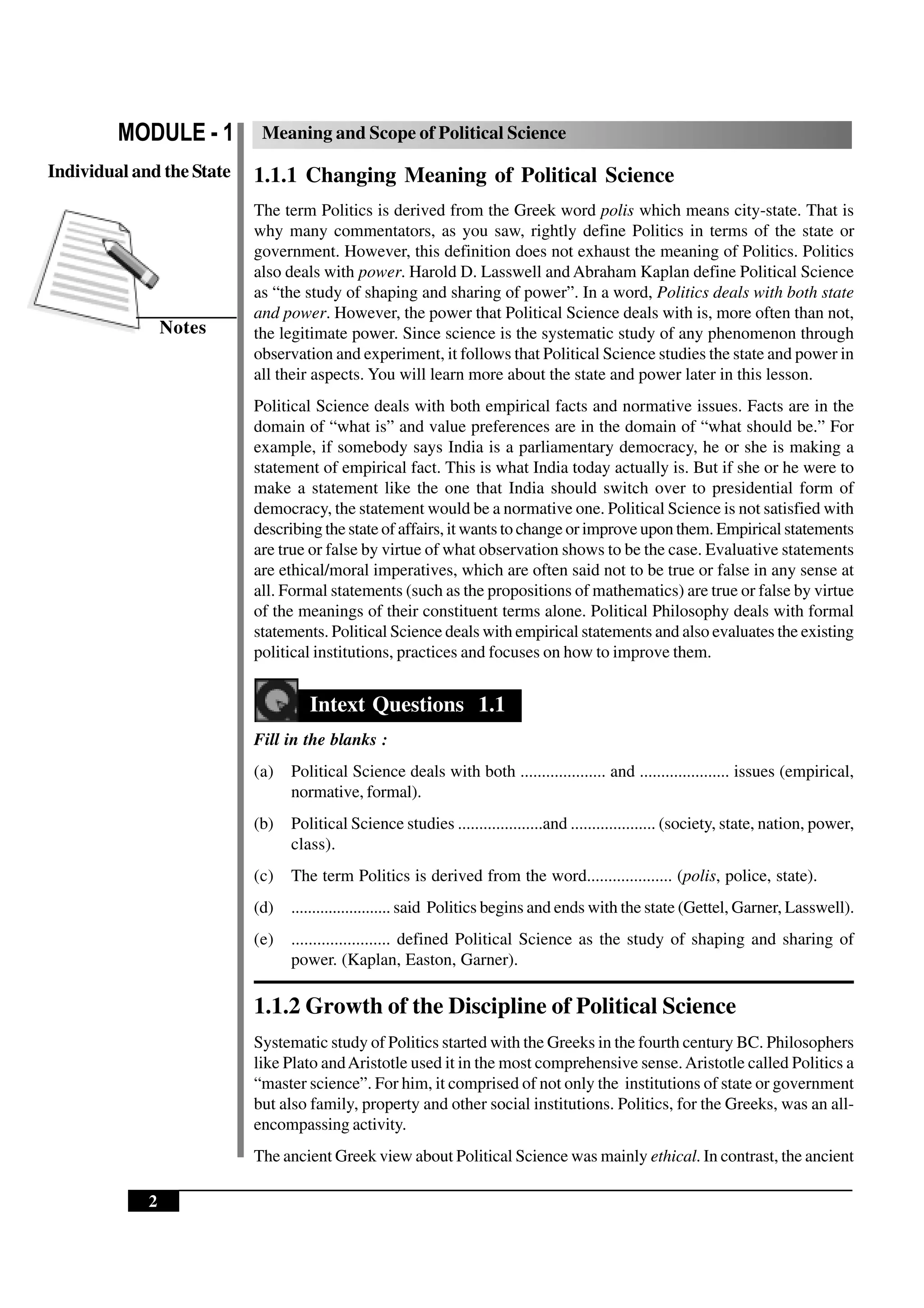 meaning and scope of political science (1) | PDF